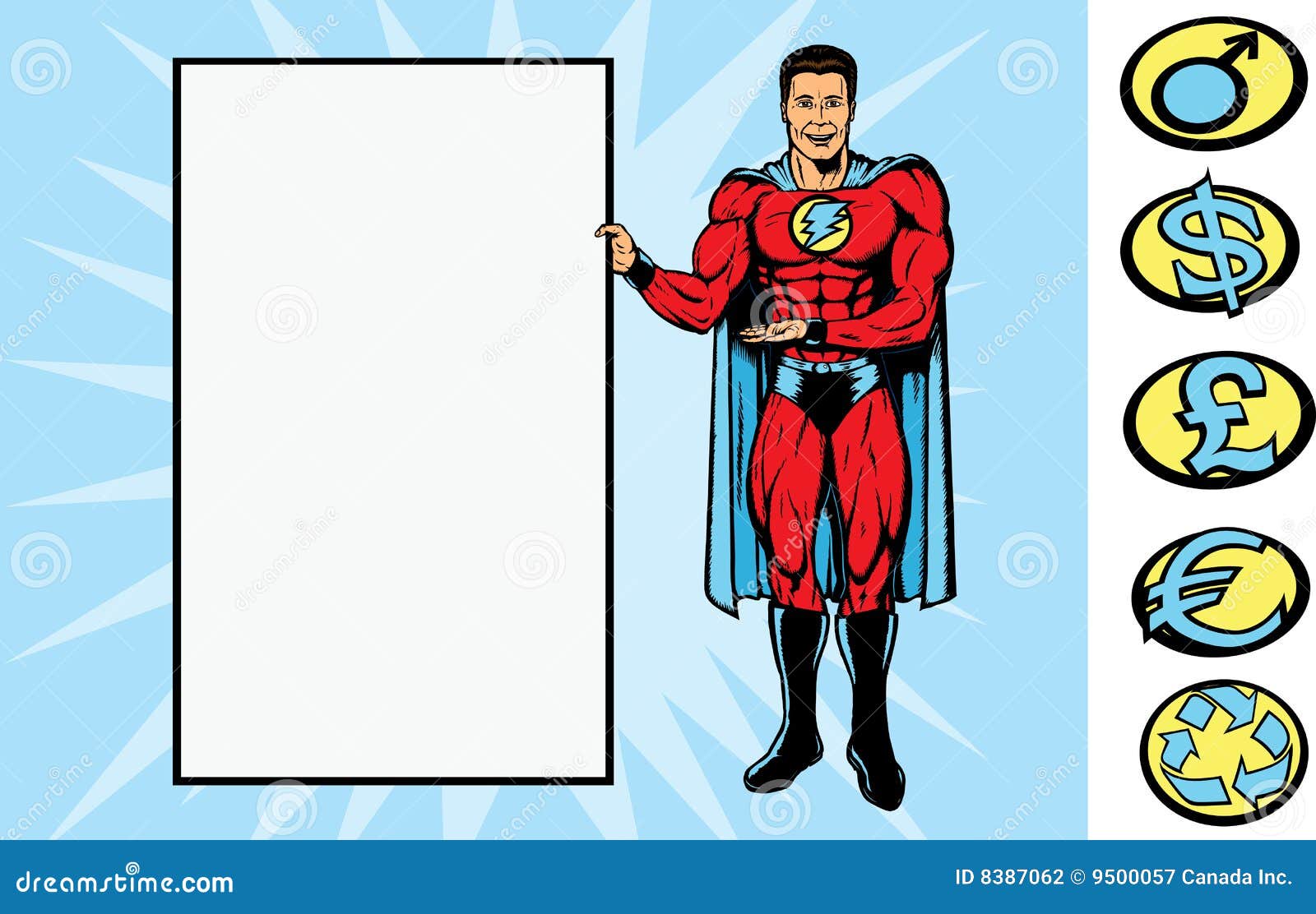 Supersign guy stock vector. Illustration of comic, hero - 8387062