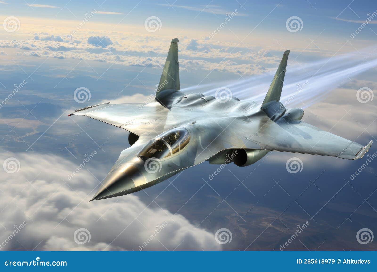 Supersonic Jet Aircraft In A Dark Hanger Stock Illustration ...