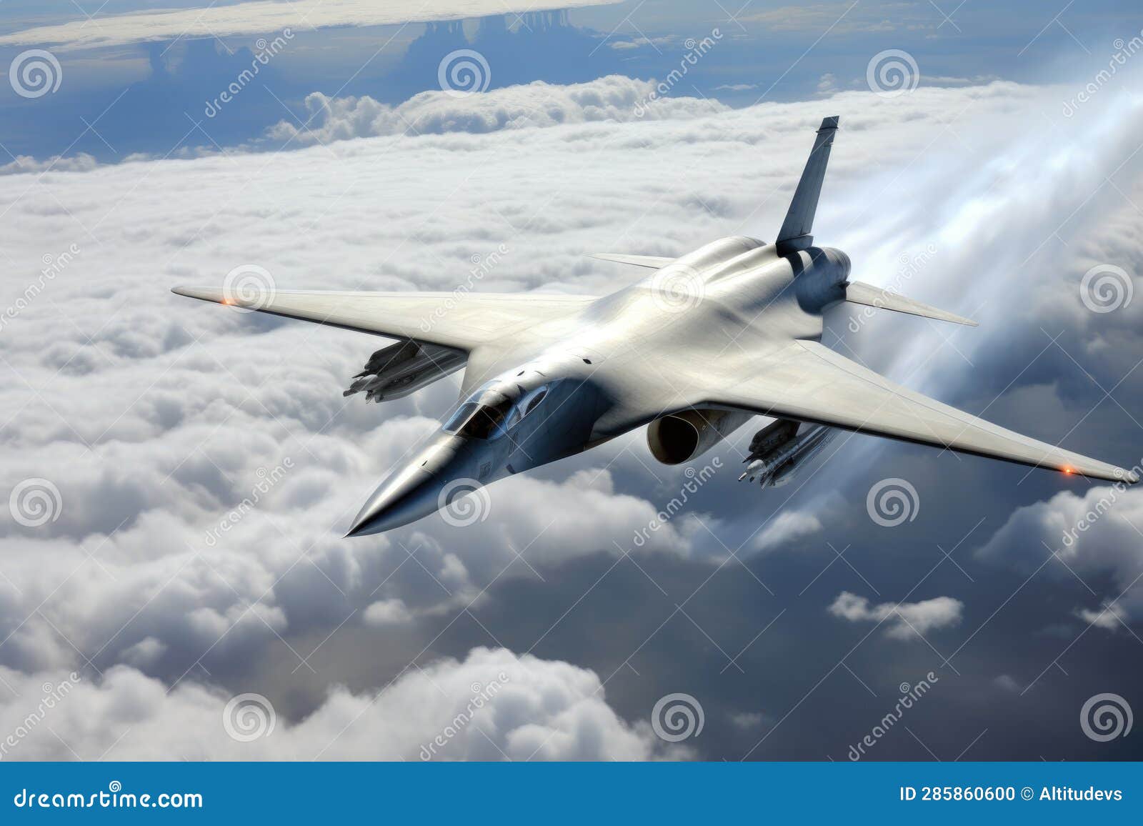 Supersonic Aircraft Breaking Sound Barrier Stock Photo - Image of boom ...