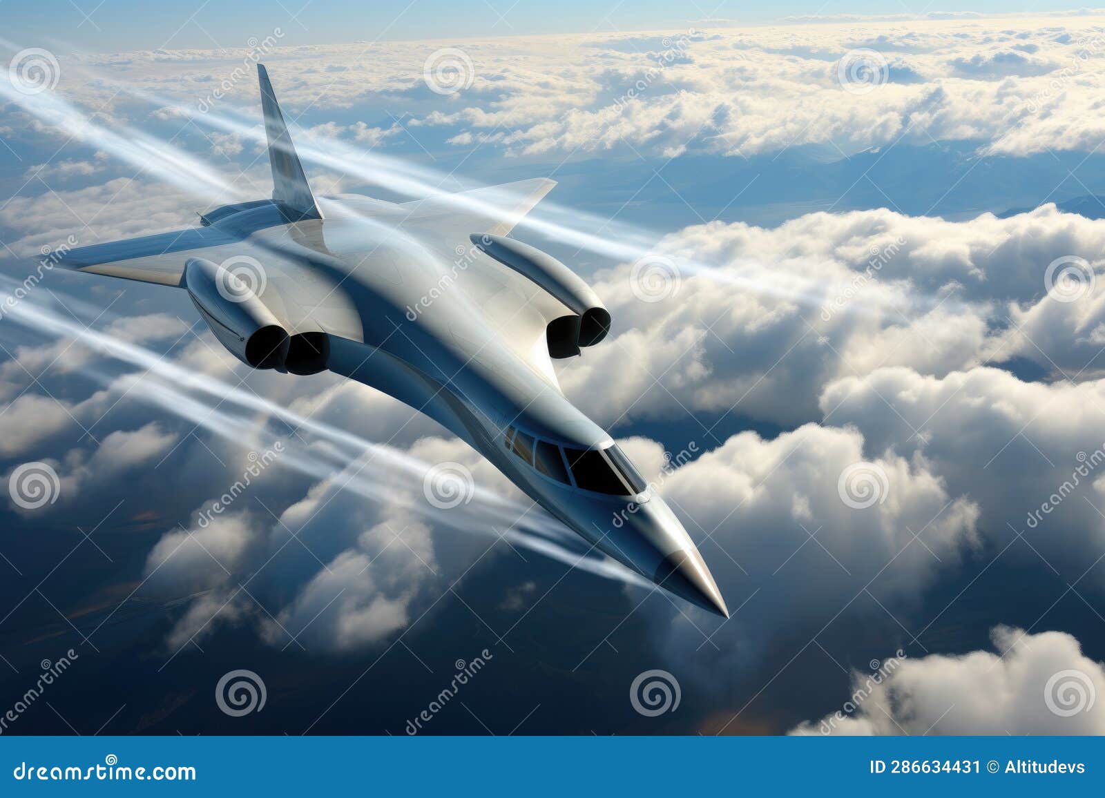Supersonic Aircraft Breaking Sound Barrier Stock Illustration ...