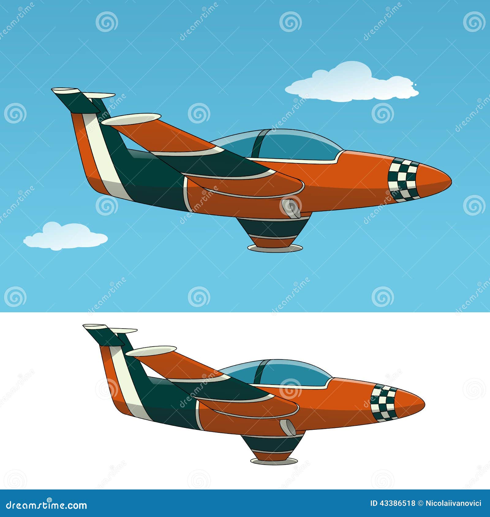 Supersonic aircraft stock vector. Illustration of airplane - 43386518