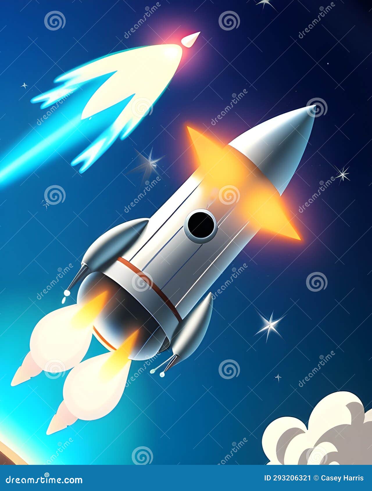 Supersonic Rocket Ship stock illustration. Illustration of airplane ...