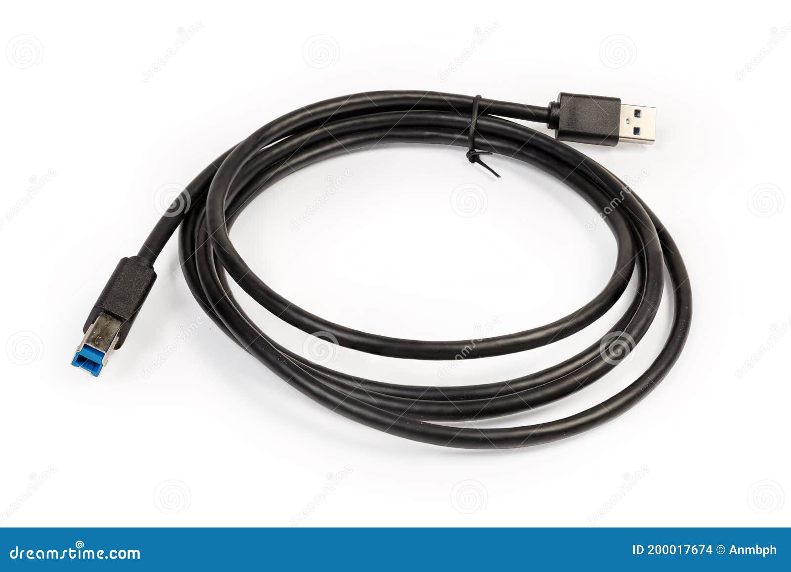 SuperSpeed USB Cable on a White Background Stock Photo - Image of ...