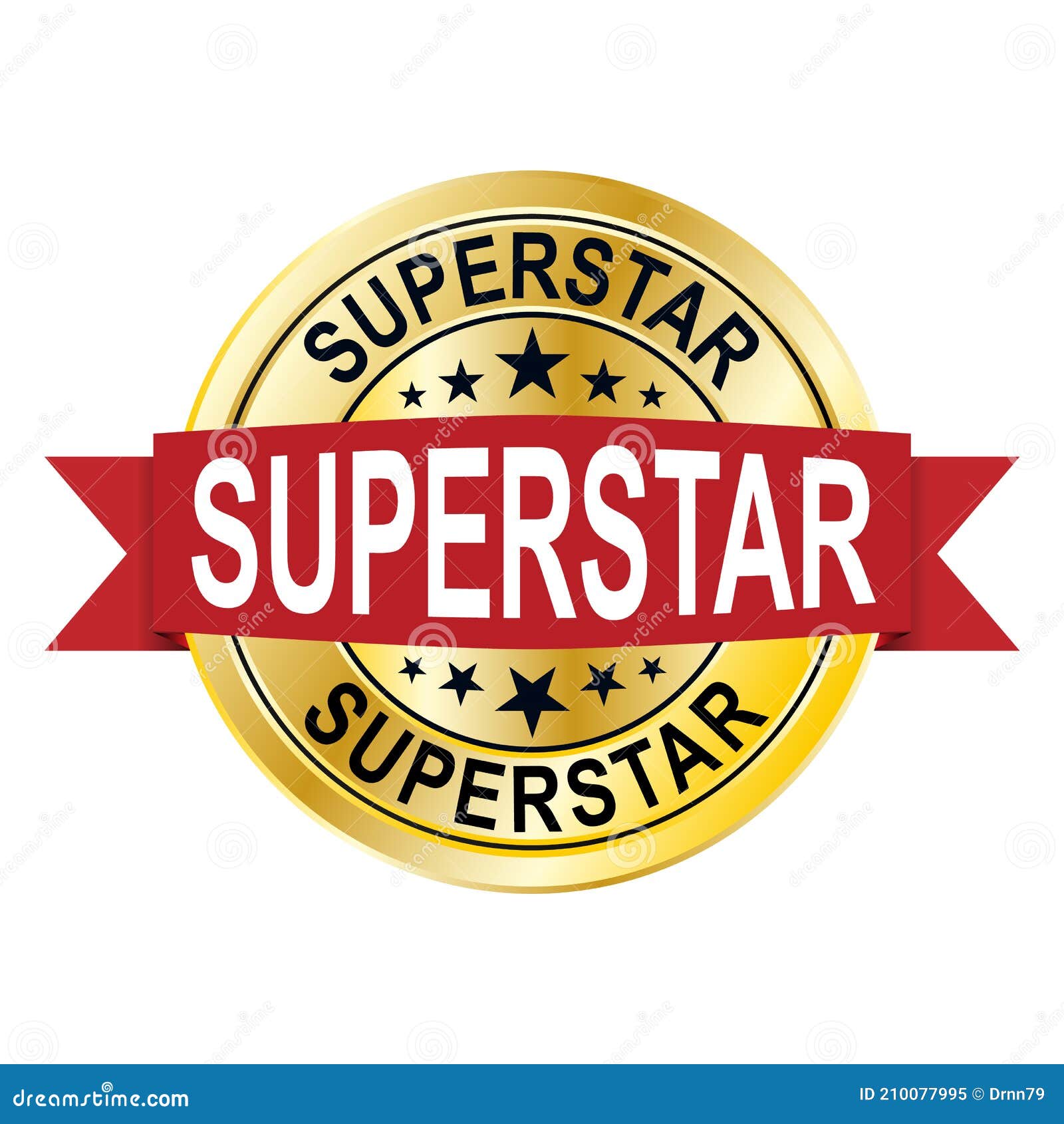 Superstar 3d Gold Badge with Red Ribbon on White Stock Illustration ... Superstar 3d Gold Badge with Red Ribbon on White Stock Illustration ...
