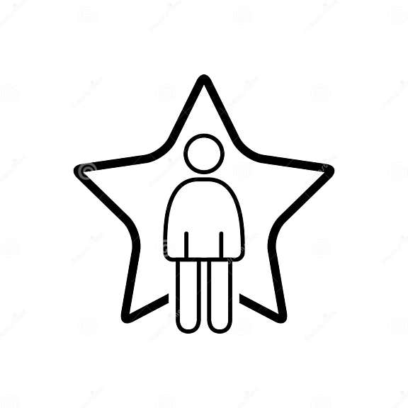 Black Line Icon for Superstar, One and only Stock Vector - Illustration ...