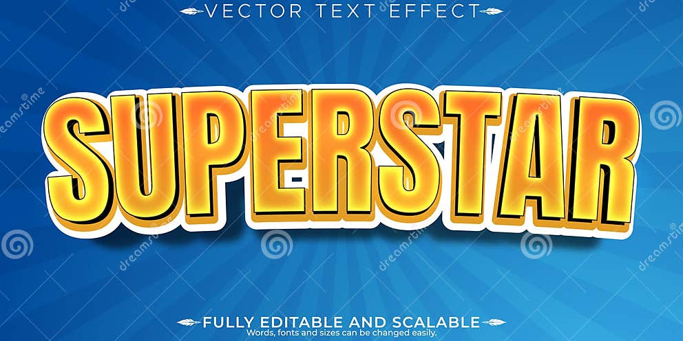 Superstar Text Effect, Editable Cartoon and Comic Customizable Font ...