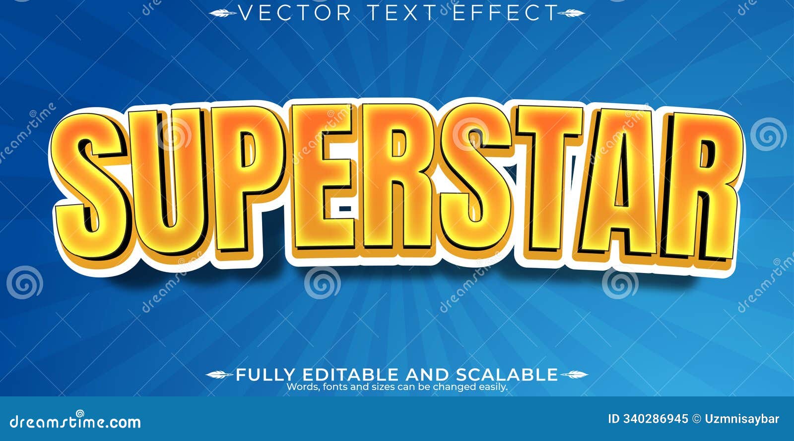 Superstar Text Effect, Editable Cartoon and Comic Customizable Font ...