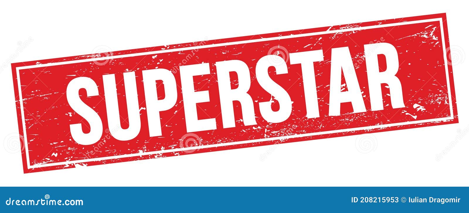 SUPERSTAR Text on Red Grungy Rectangle Stamp Stock Illustration ...