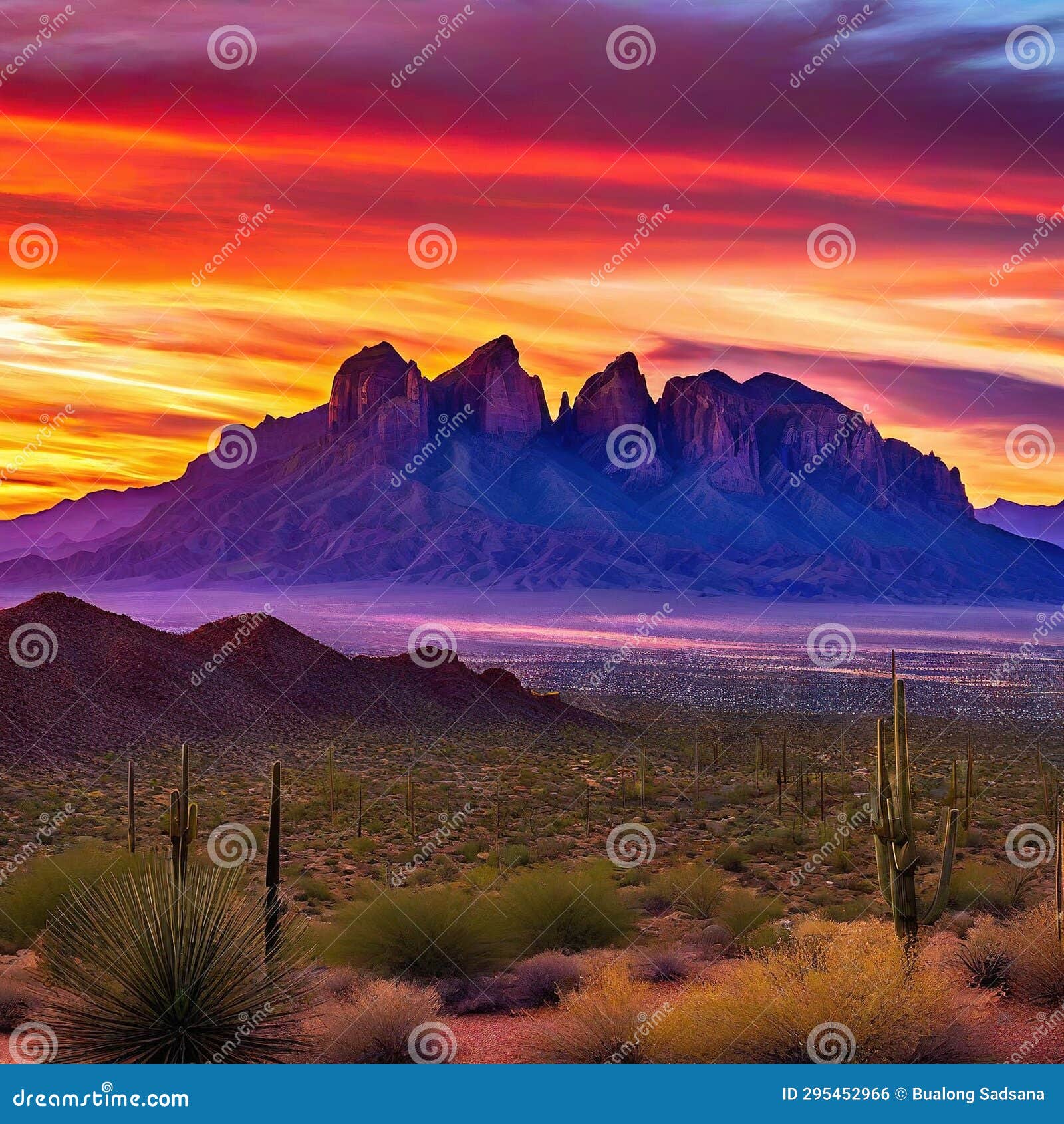 Superstition Mountains by stock illustration. Illustration of view ...