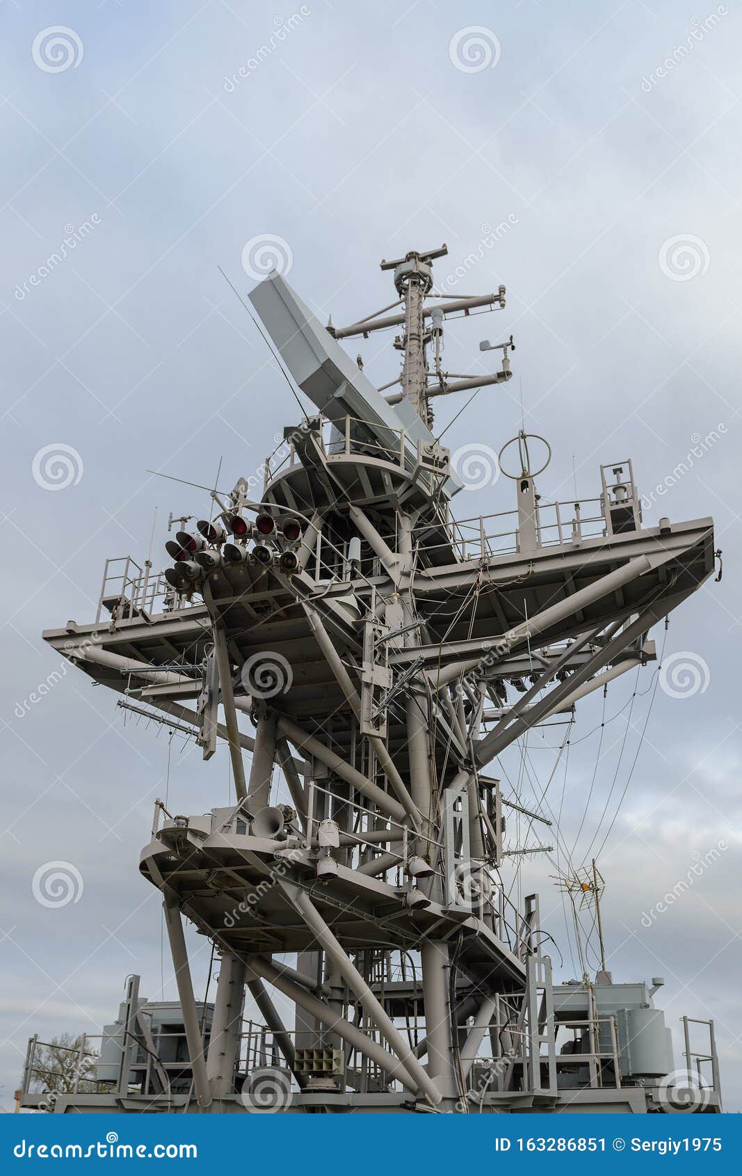 Superstructure of a Warship Against a Blue Sky Stock Image - Image of ...