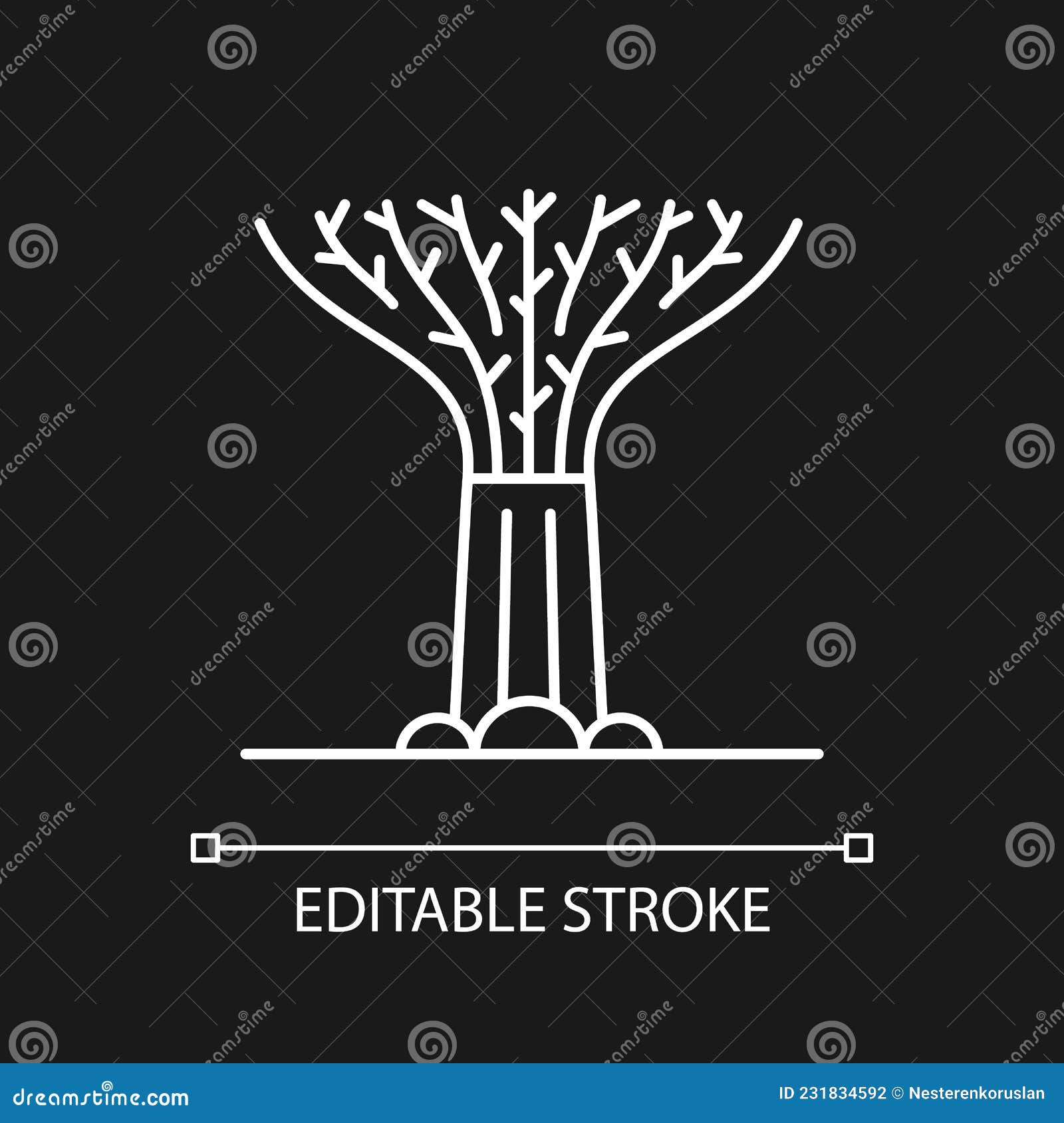 Supertree Grove White Linear Icon for Dark Theme Stock Vector ...