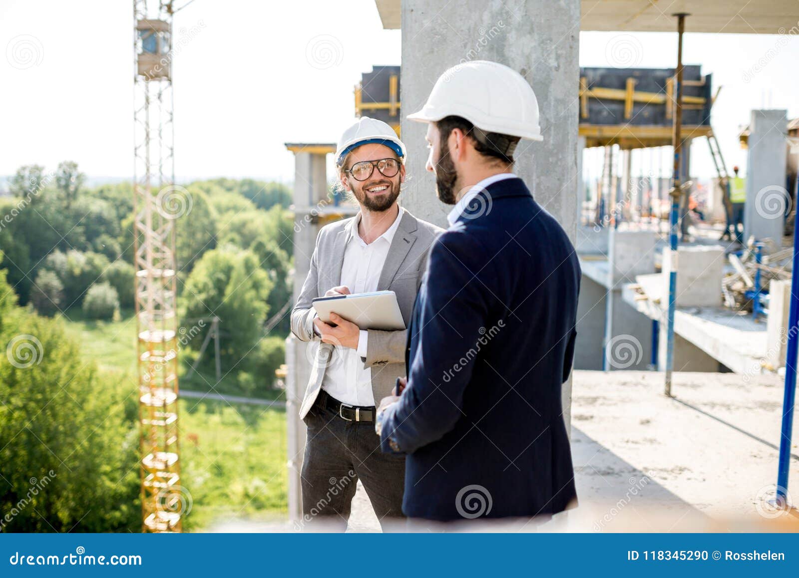 Supervising the Process of House Construction Stock Photo - Image of ...