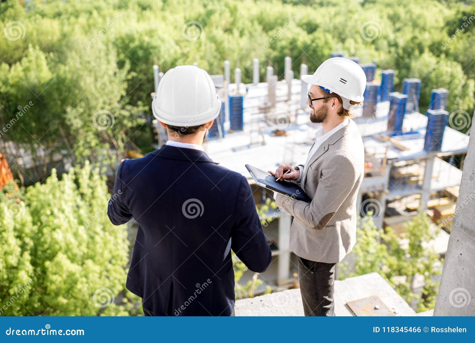 Supervising the Process of House Construction Stock Photo - Image of ...