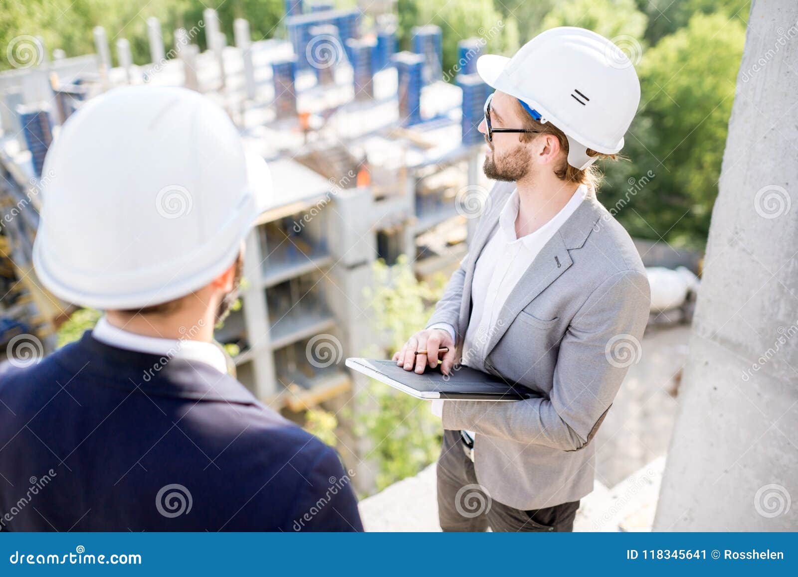 Supervising the Process of House Construction Stock Image - Image of ...
