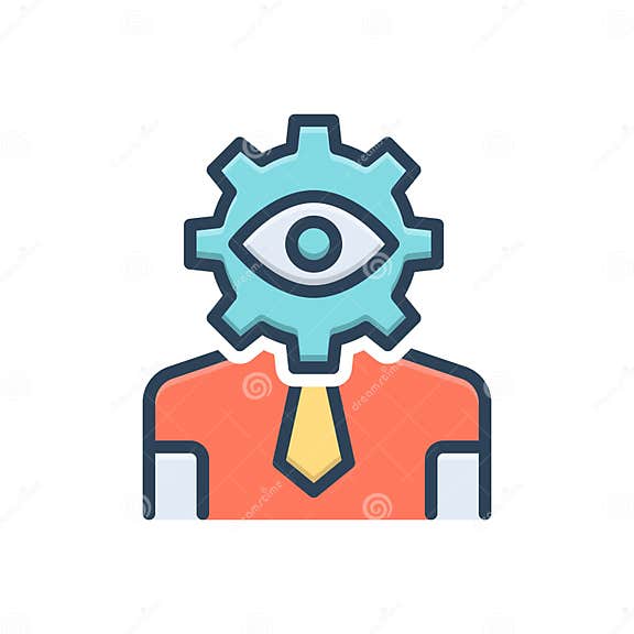 Color Illustration Icon for Supervision, Oversight and Visual Stock ...