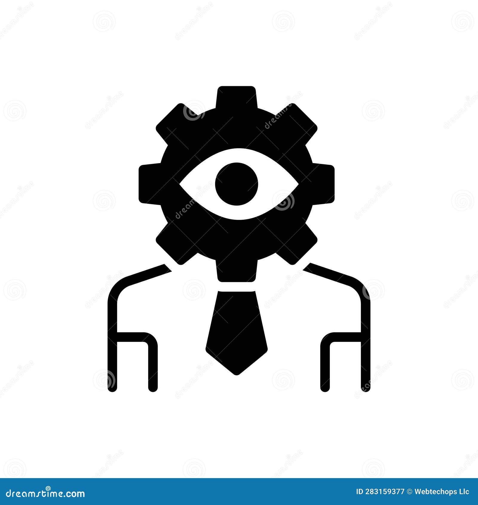 Black Solid Icon for Supervision, Oversight and Visual Stock Vector ...