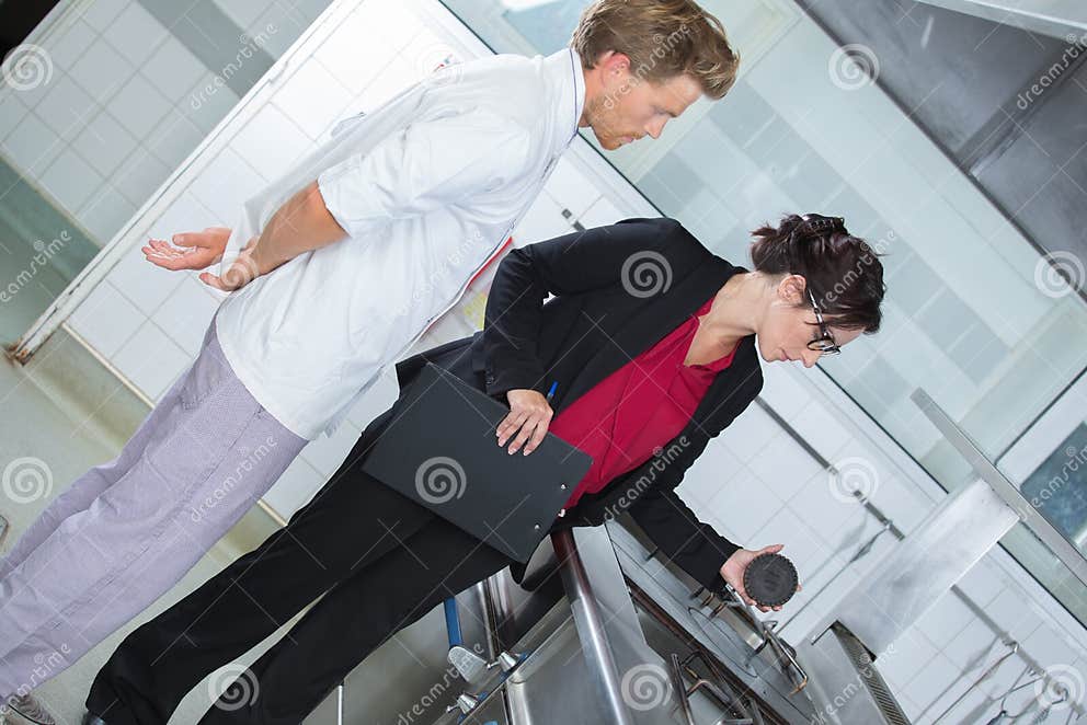 Supervisor Checking Chefs Work Stock Photo - Image of commercial ...