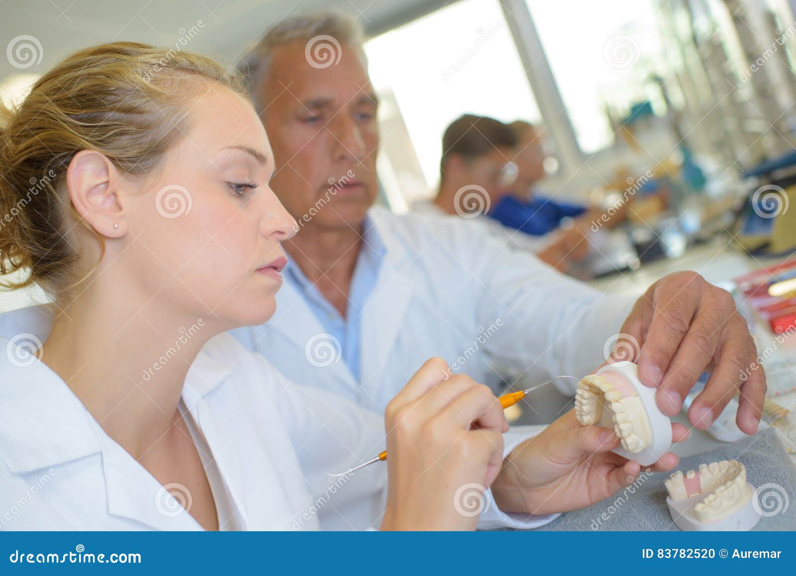 Supervisor Checking Work Dental Technician Stock Photo - Image of ...
