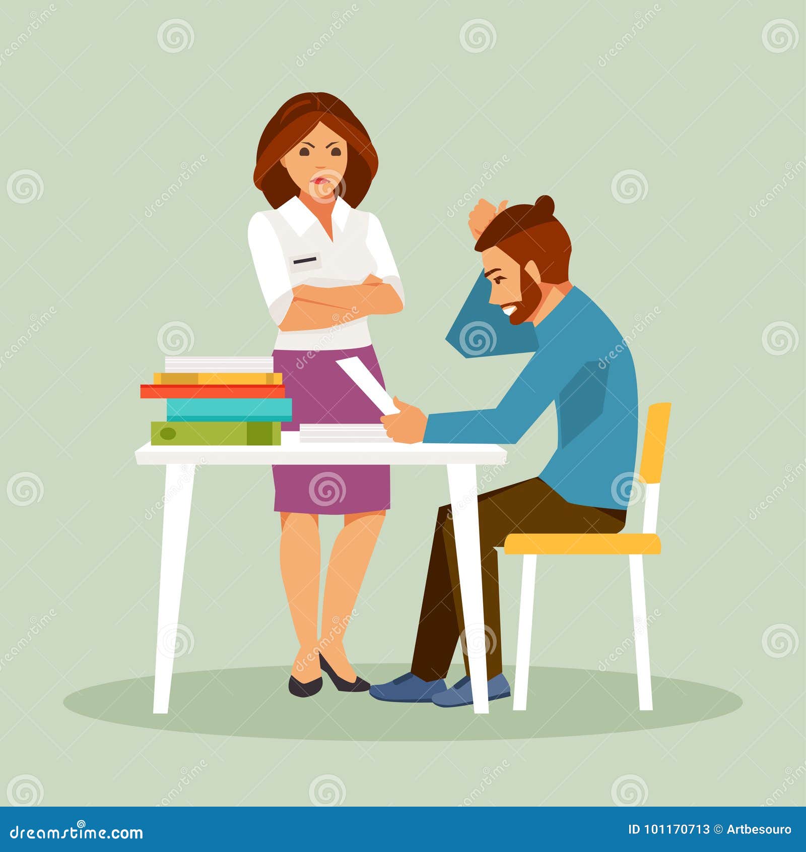 Strict Boss And Employee Subordinates Royalty-Free Illustration ...