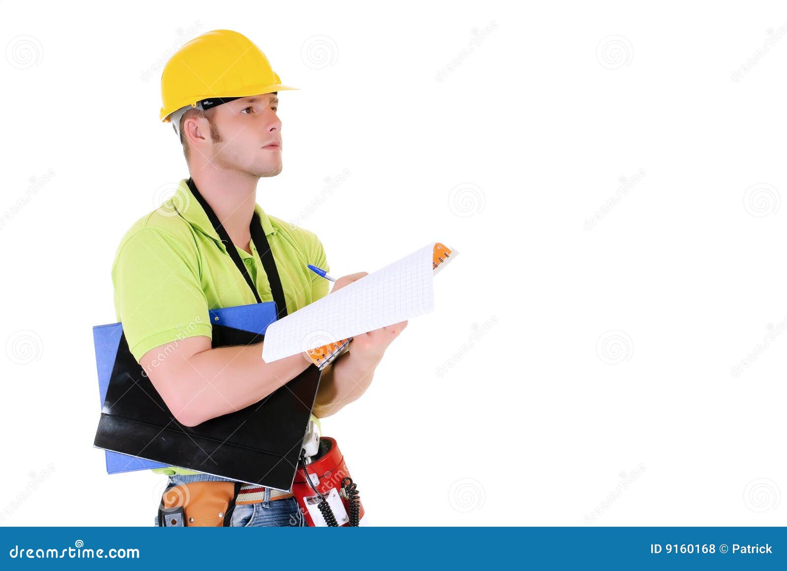 Supervisor con el megáfono foto de archivo. Imagen de correa - 9160168