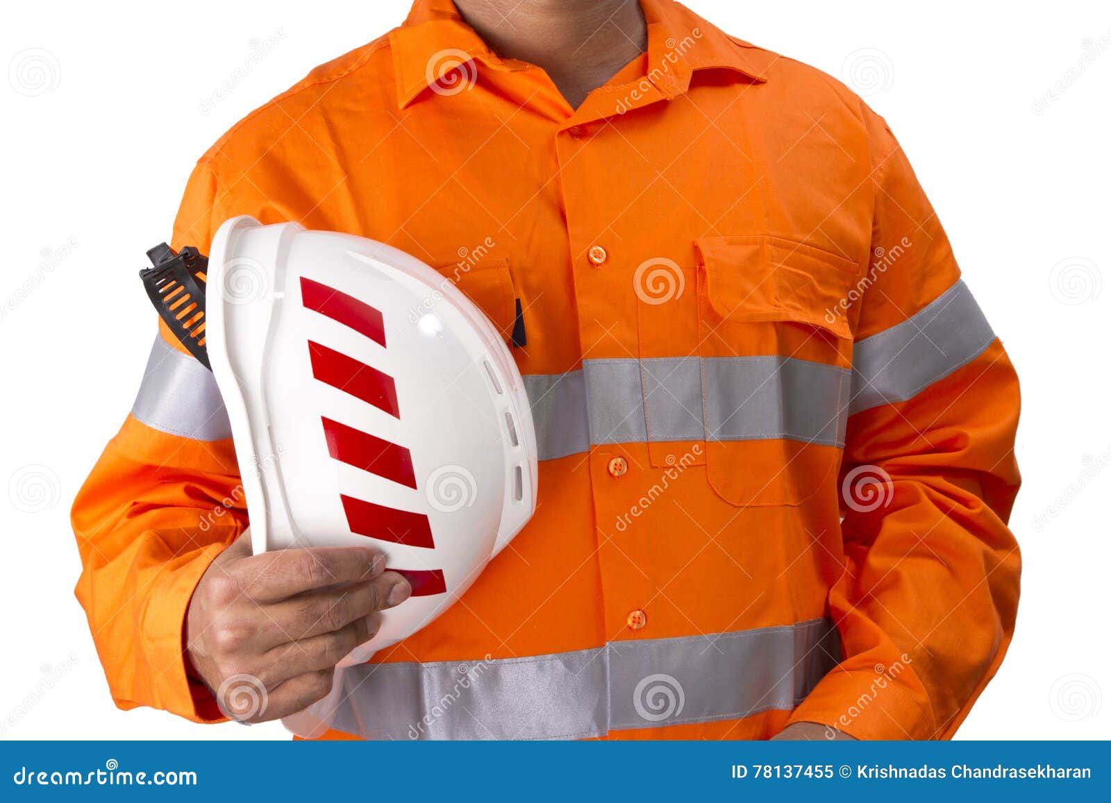 Supervisor with Construction Hard Hat and High Visibility Shirt Stock ...