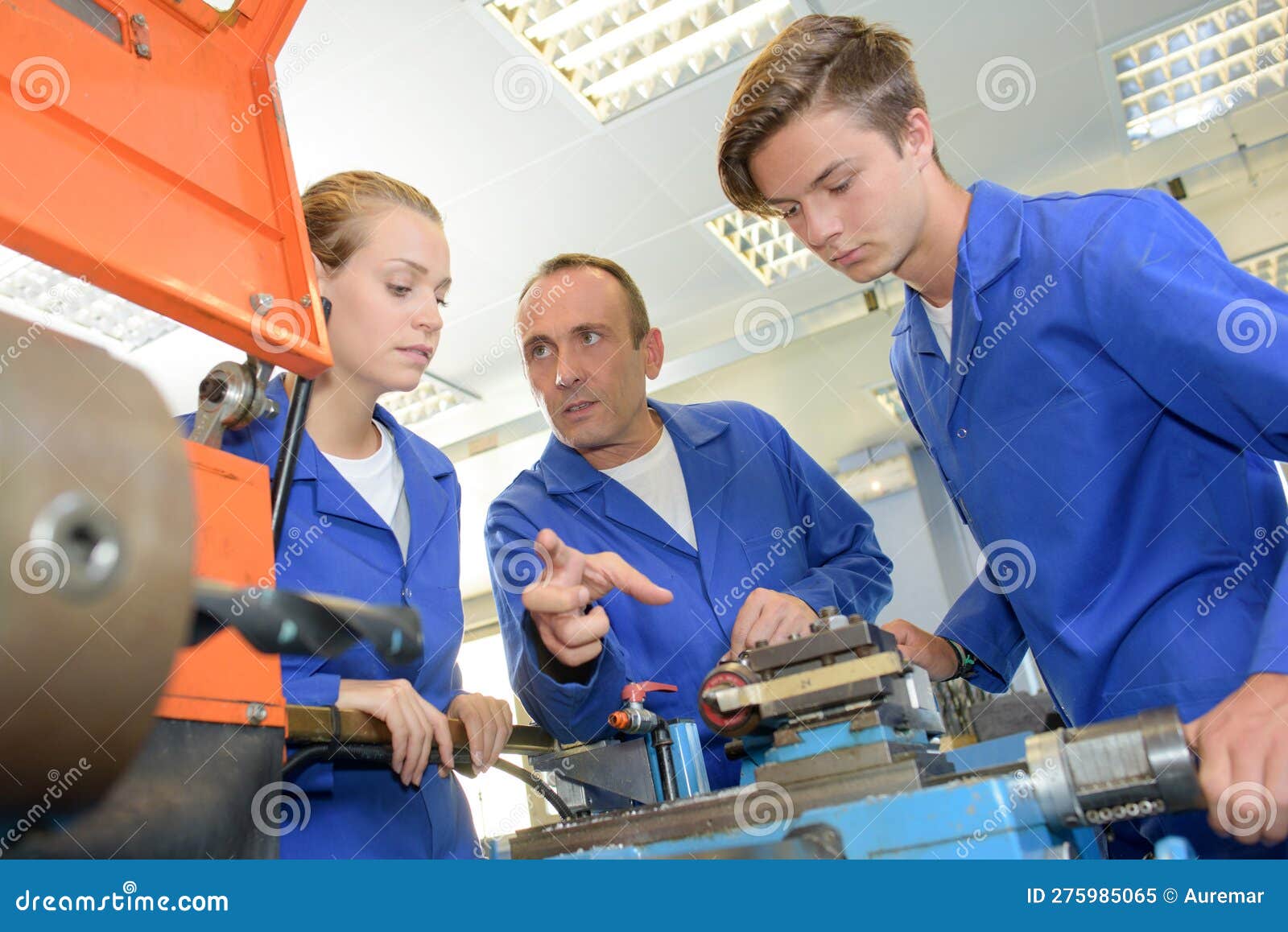 Supervisor Instructing Apprentices Stock Image - Image of apprentice ...