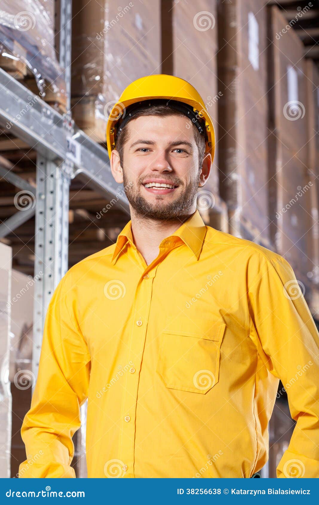 Supervisor during Job in Warehouse Stock Photo - Image of helmet ...