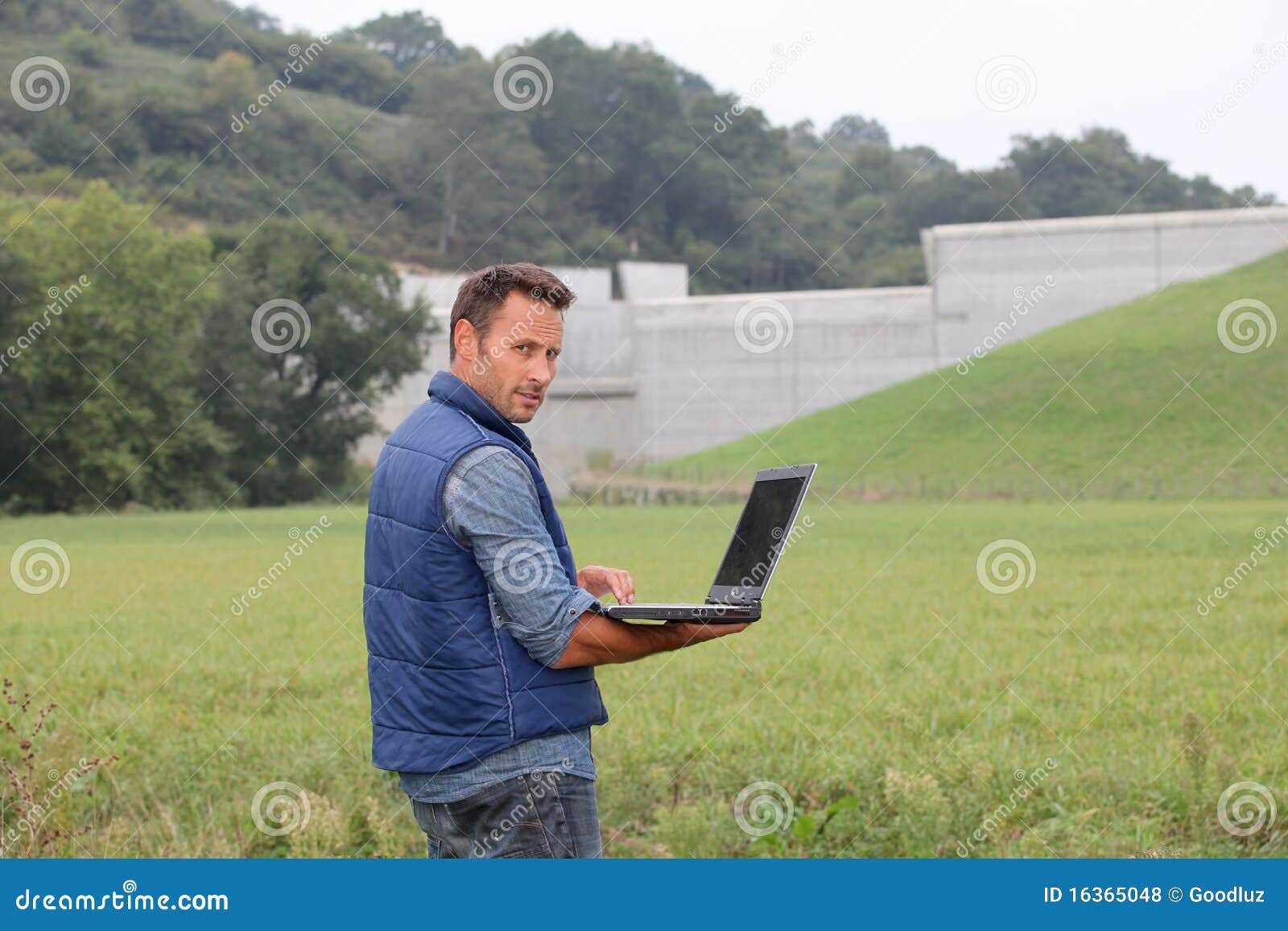 Supervisor with Laptop Computer Stock Photo - Image of checking ...
