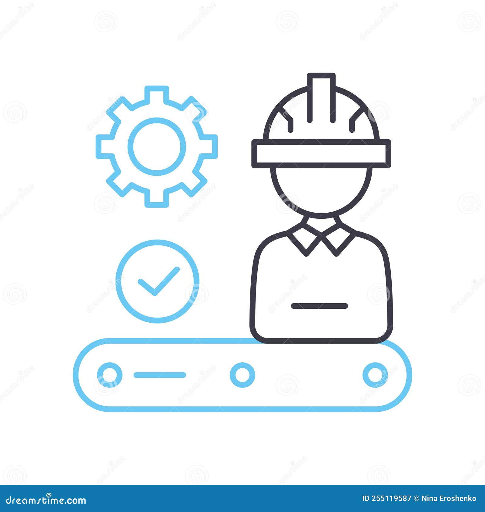 Supervisor Line Icon, Outline Symbol, Vector Illustration, Concept Sign ...