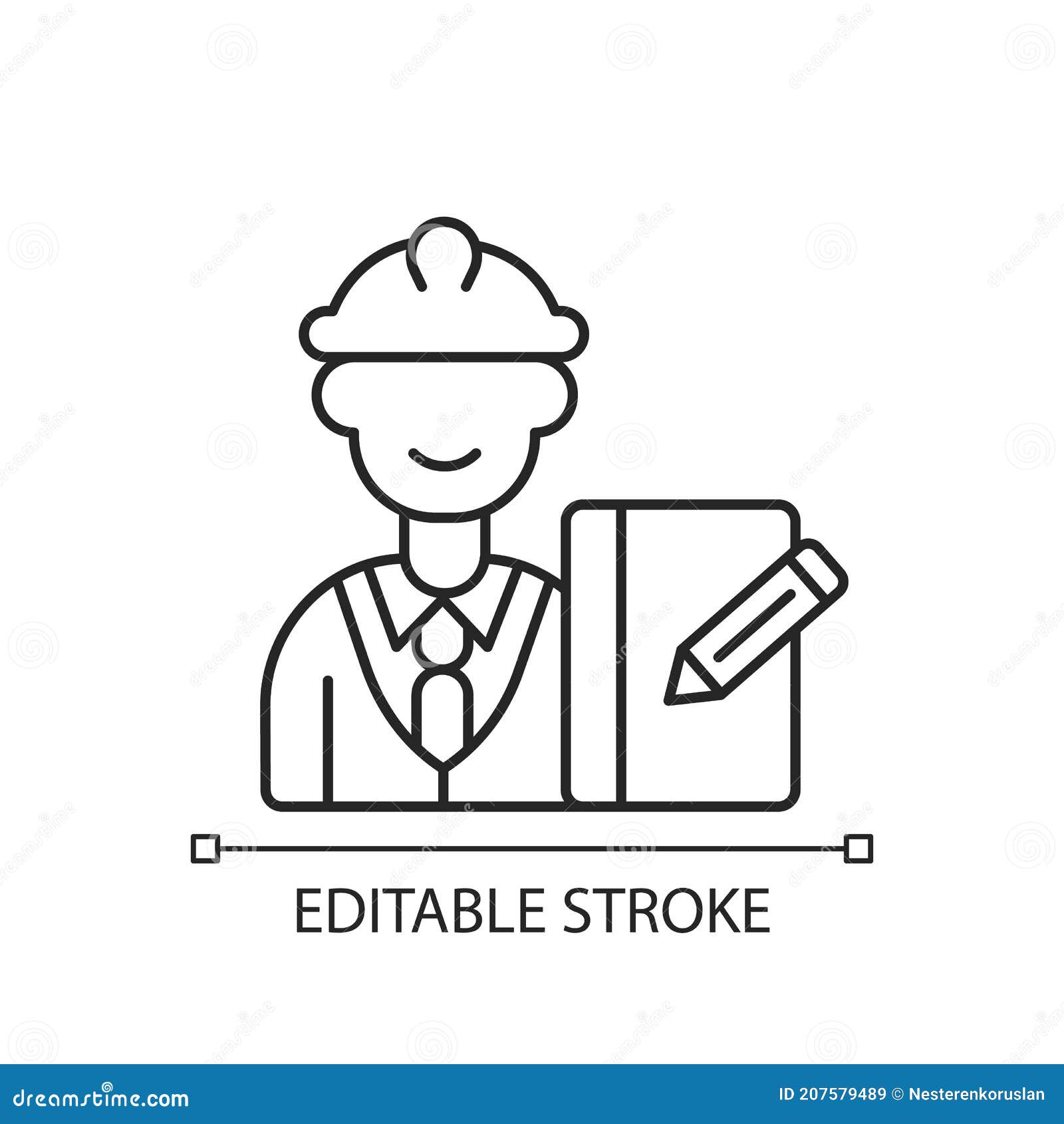 Supervisor linear icon stock illustration. Illustration of employee ...