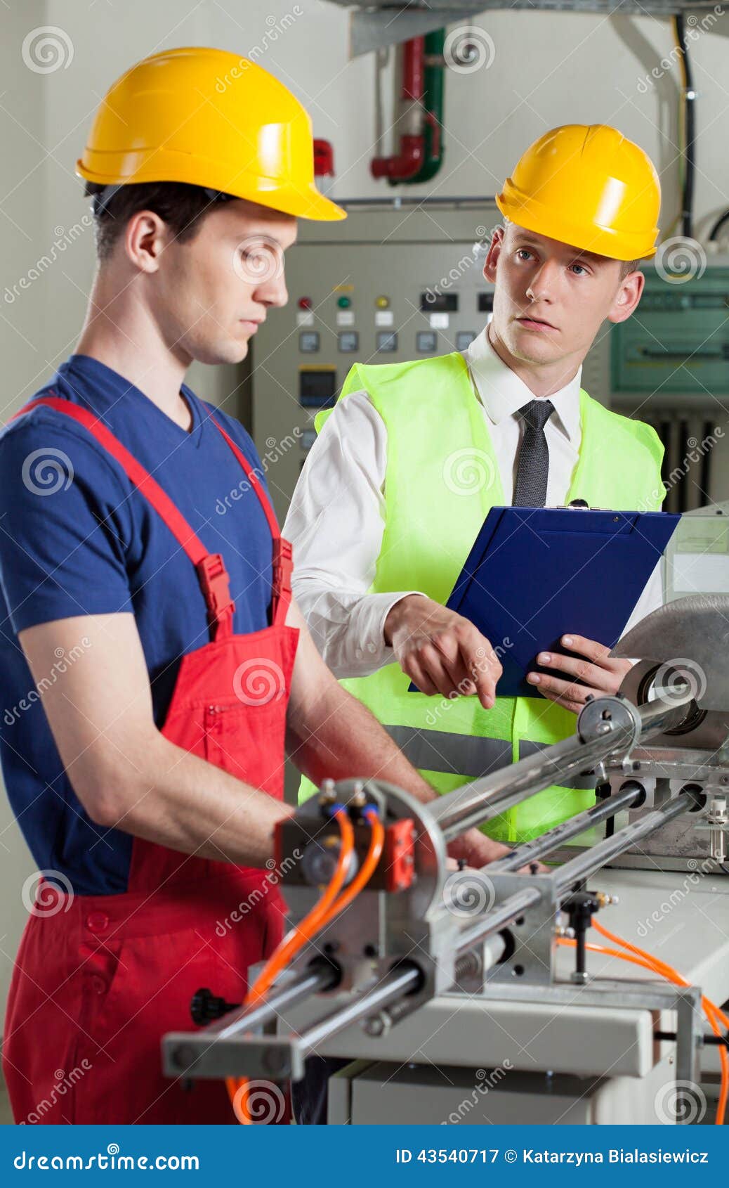 Supervisor and Machine Operator Stock Image - Image of machine, laborer ...