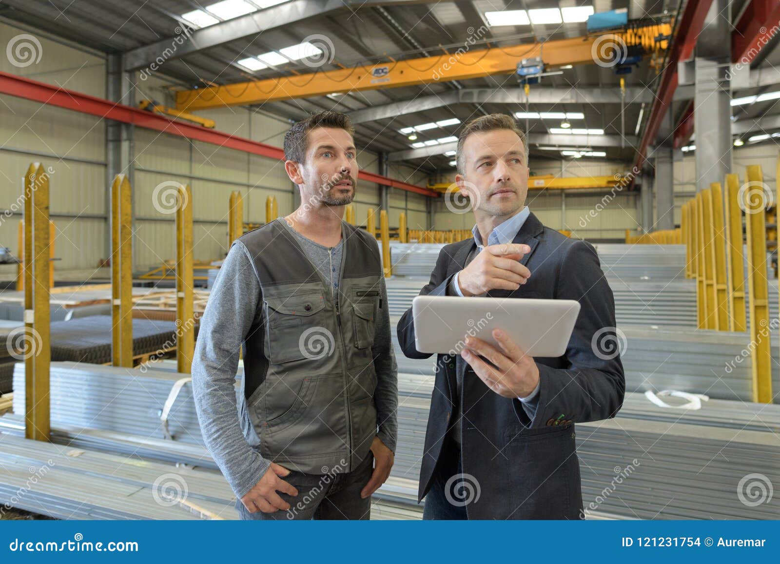 Supervisor and Manual Worker Using Digital Tablet in Metal Industry ...