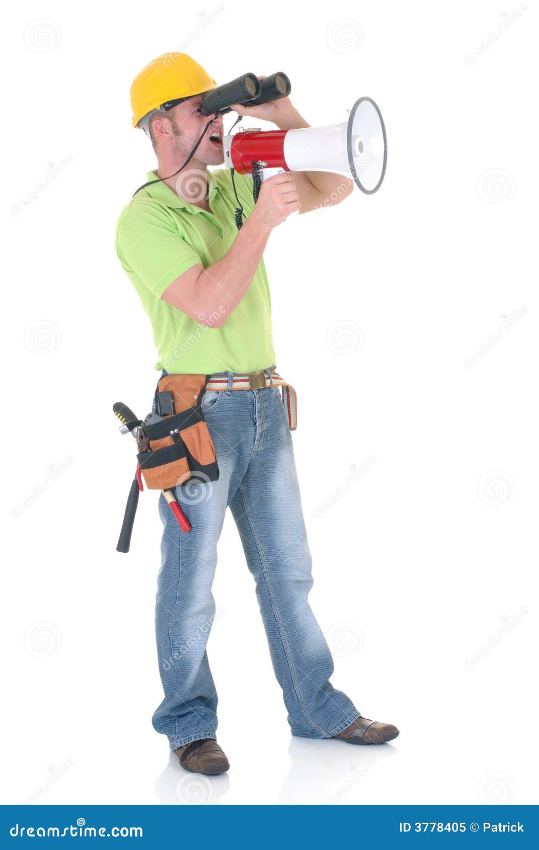 Supervisor with megaphone stock image. Image of employee - 3778405