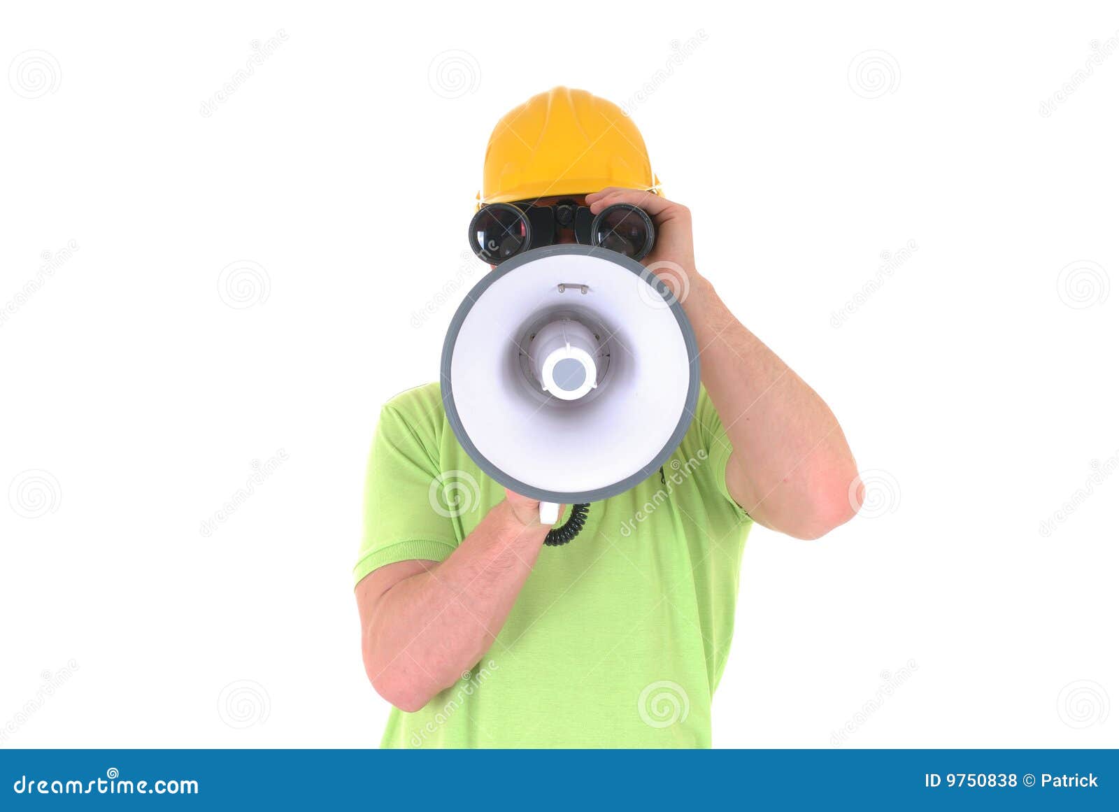 Supervisor with megaphone stock photo. Image of bossy - 9750838