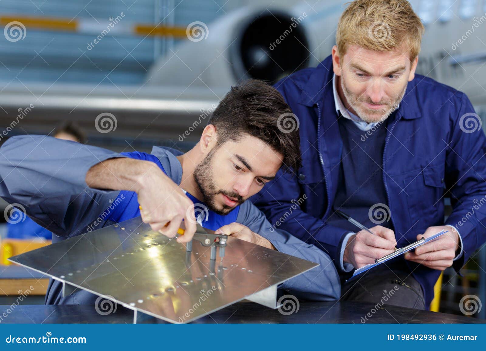 Supervisor Observing How Worker Works Stock Photo - Image of steel ...