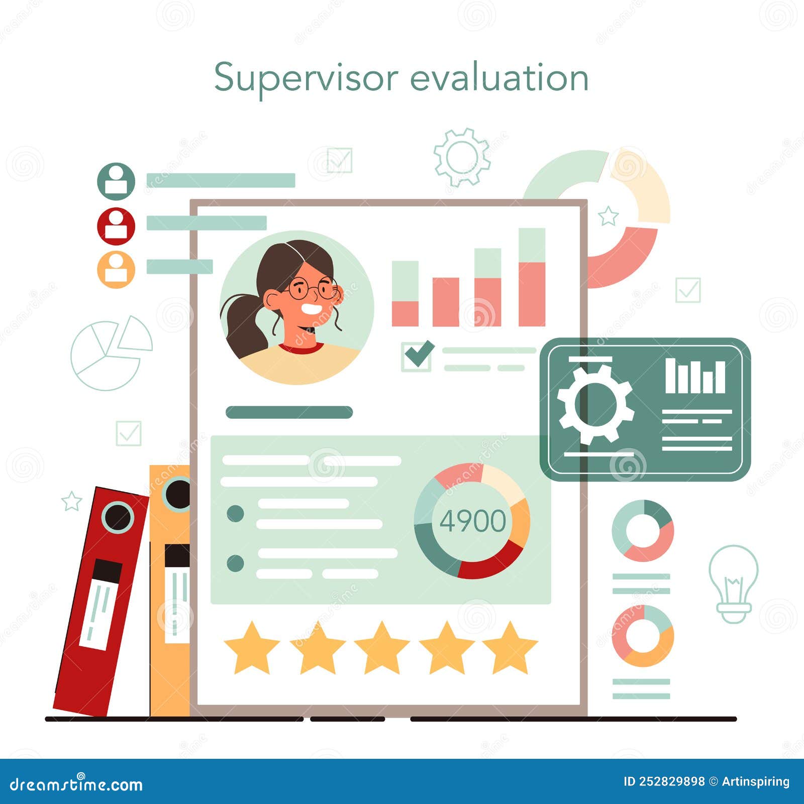 Supervisor Online Service or Platform. Manager Guiding Employees Stock ...