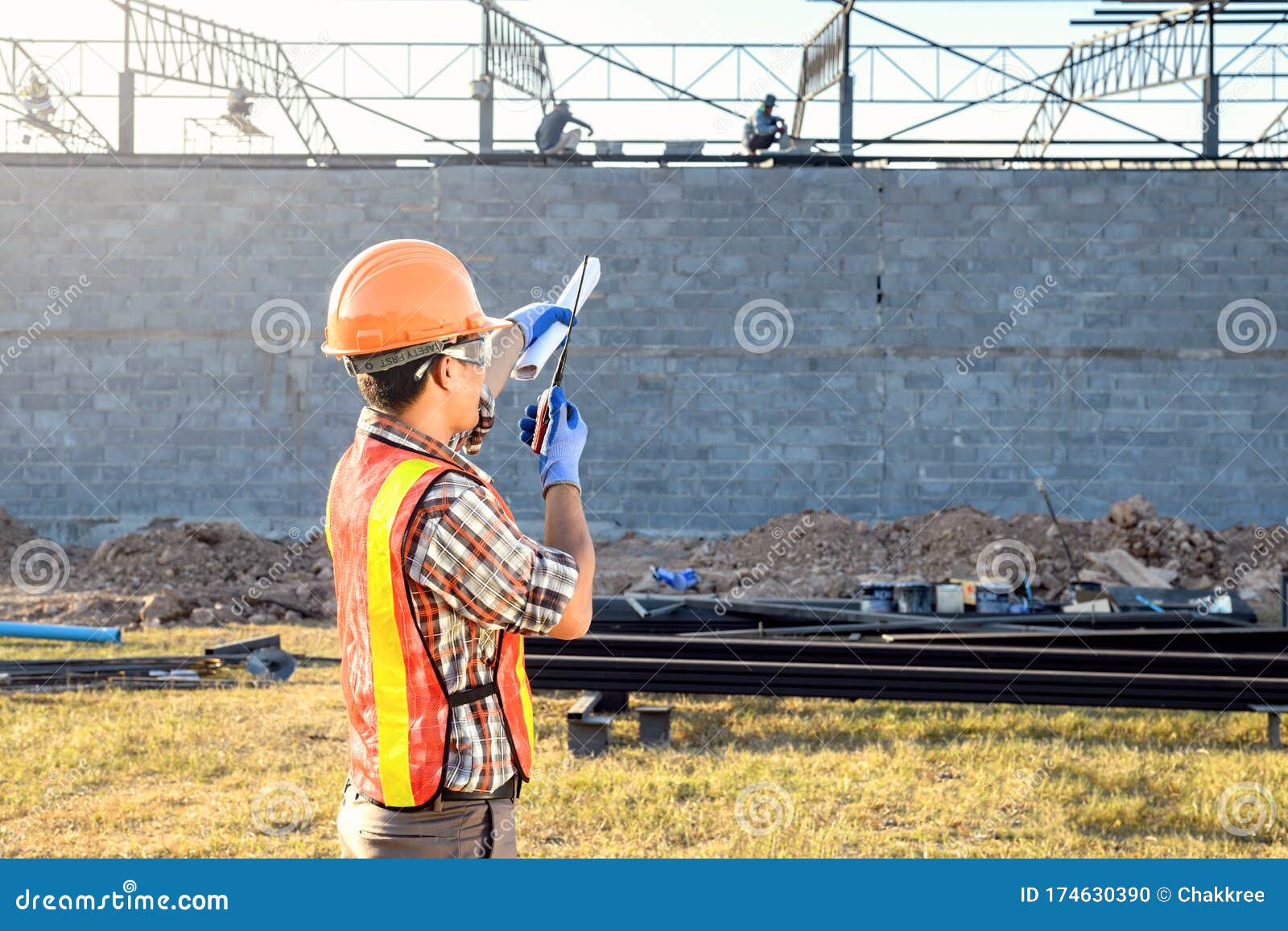 The Supervisor is Ordering the Workers To Complete the Construction ...