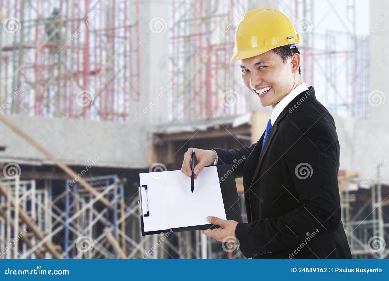 Supervisor Showing Blank Clipboard Stock Photo - Image of constructor ...