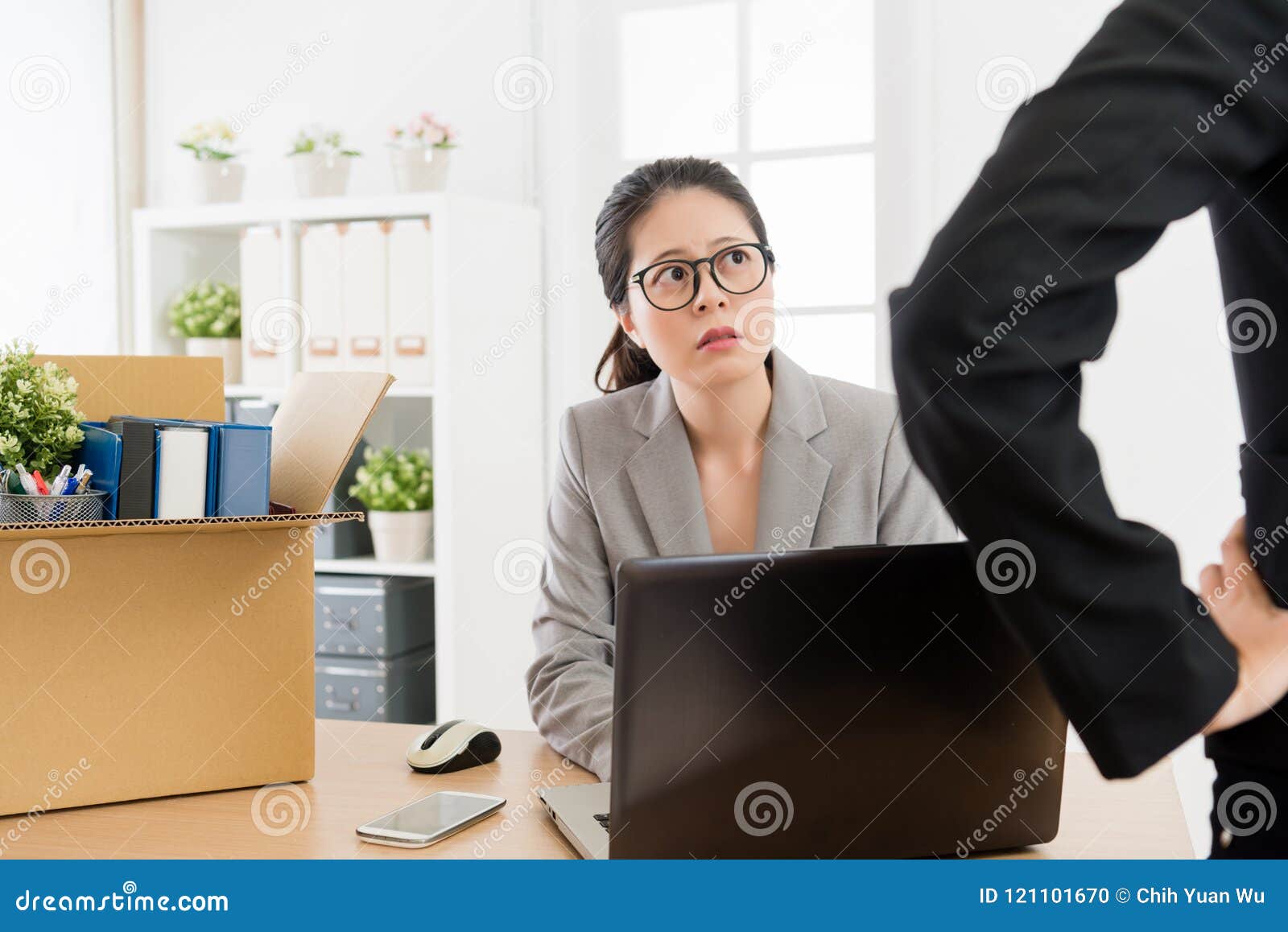 Supervisor Standing in the Front of the Computer Stock Photo - Image of ...