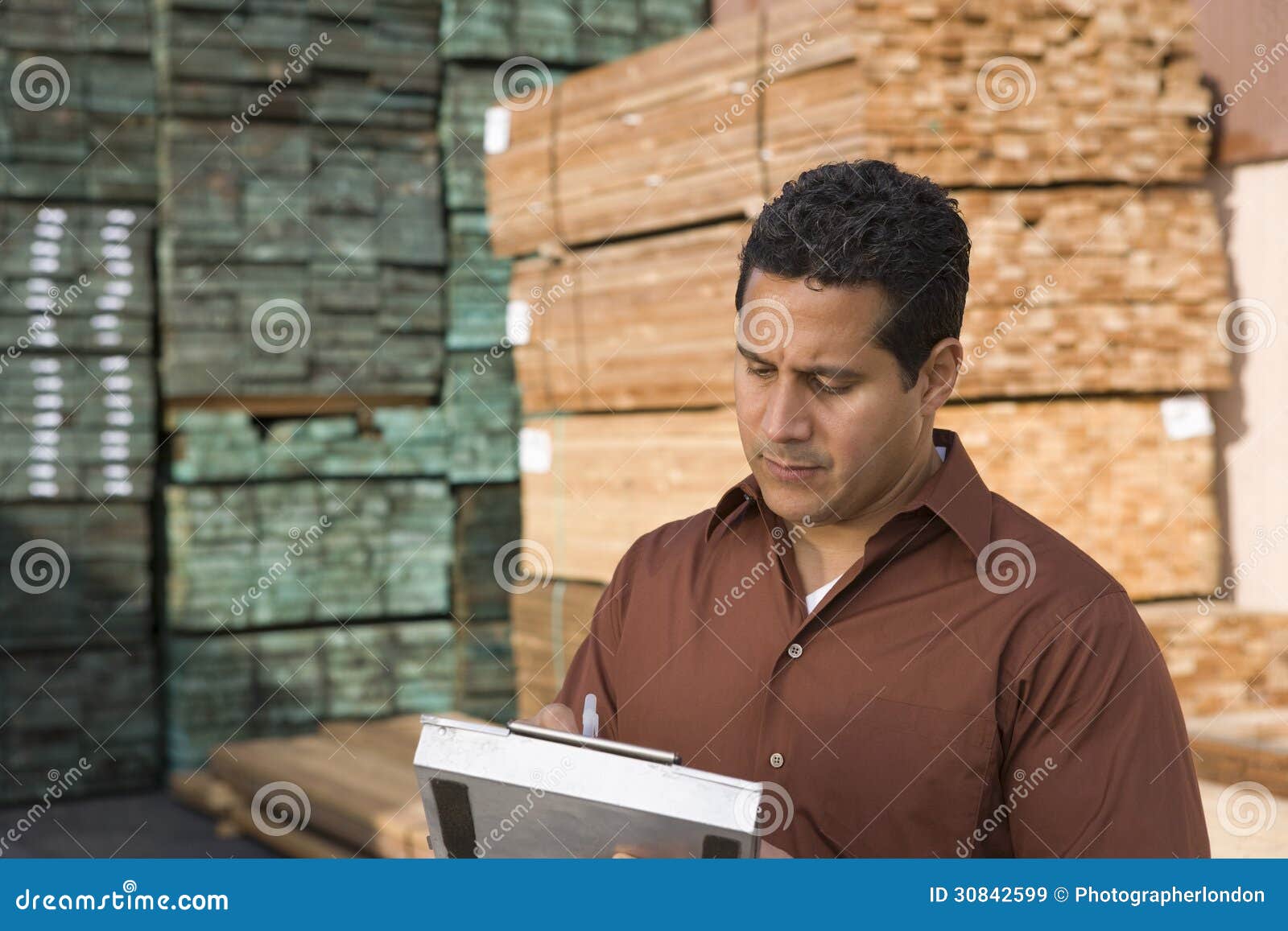 Supervisor Stock Taking in Warehouse Stock Image - Image of stack ...