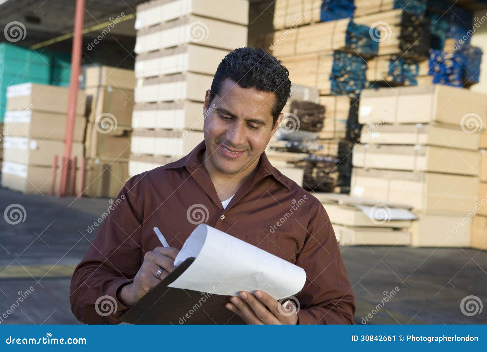 Supervisor Stock Taking in Warehouse Stock Image - Image of import ...