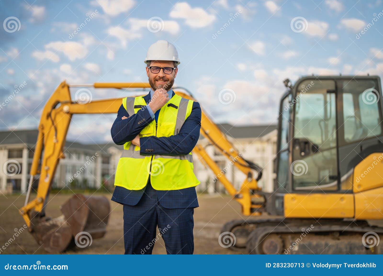 Supervisor in Suit and Helmet. Investor Civil Engineer, Construction ...