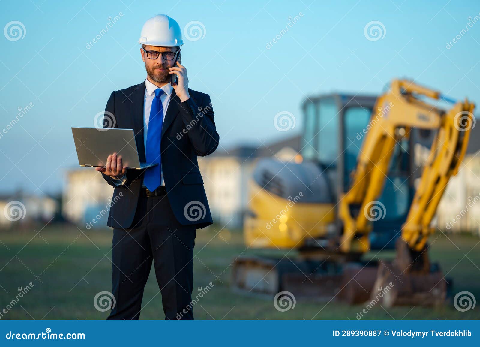 Supervisor in Suit and Helmet. Investor Civil Engineer, Construction ...