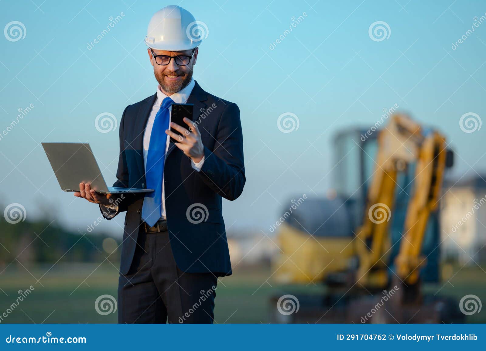 Supervisor in Suit and Helmet. Investor Civil Engineer, Construction ...