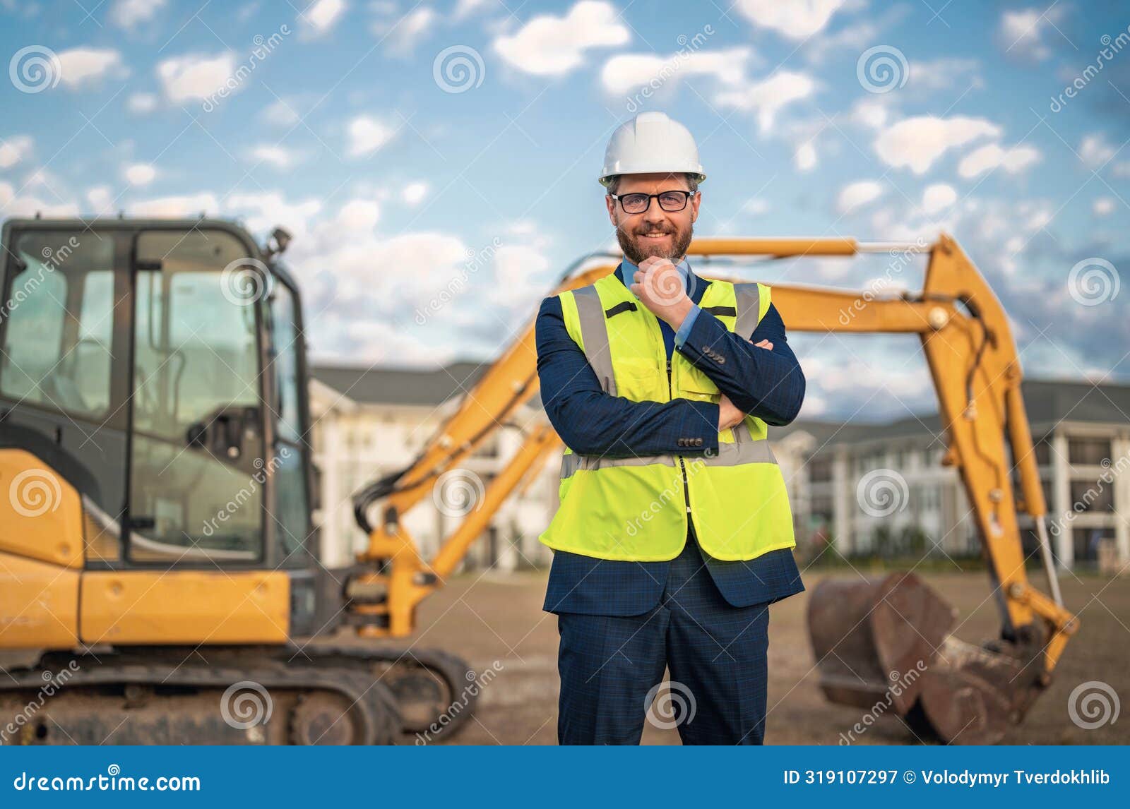 Supervisor in Suit and Helmet. Investor Civil Engineer, Construction ...