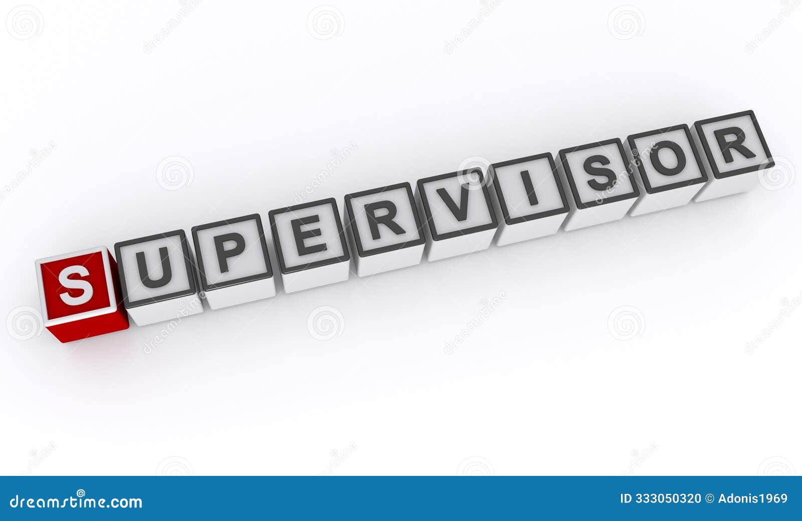 SUPERVISOR Word EXPLANATION Word Isolated On White Background 3d ...