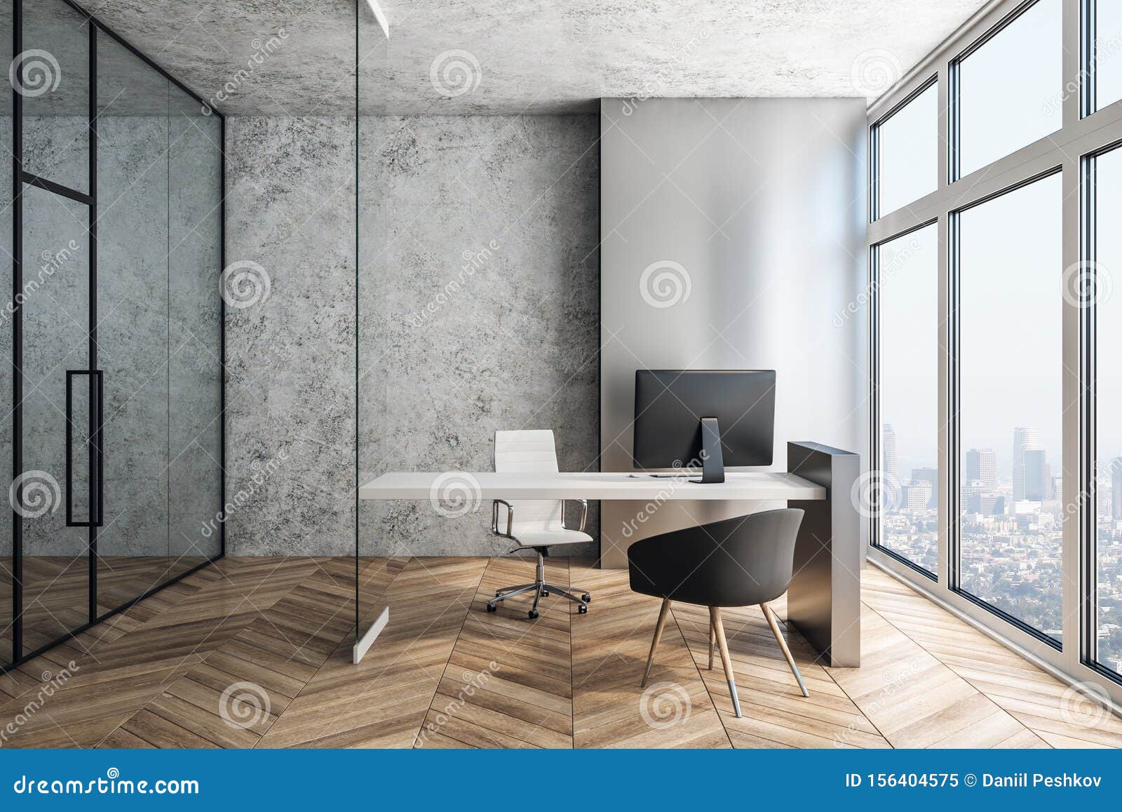 Supervisor Workplace in a Modern Interior Stock Illustration ...