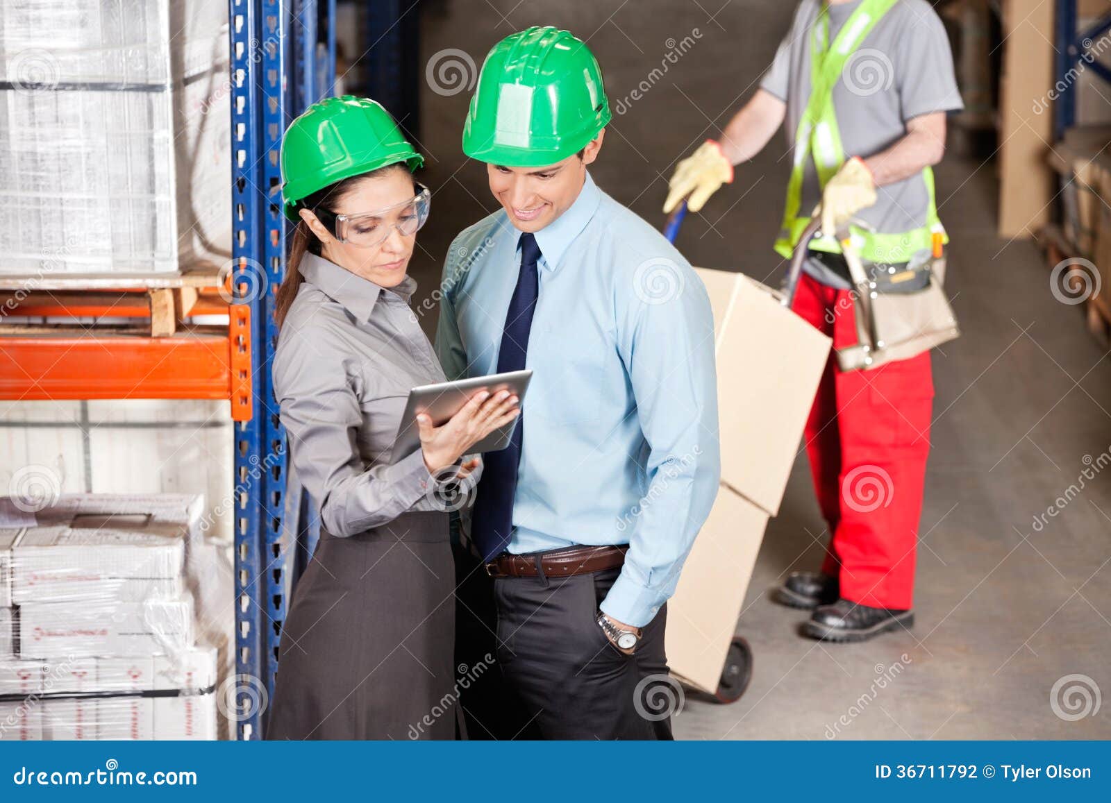 Supervisors and Foreman Working at Warehouse Stock Photo - Image of ...