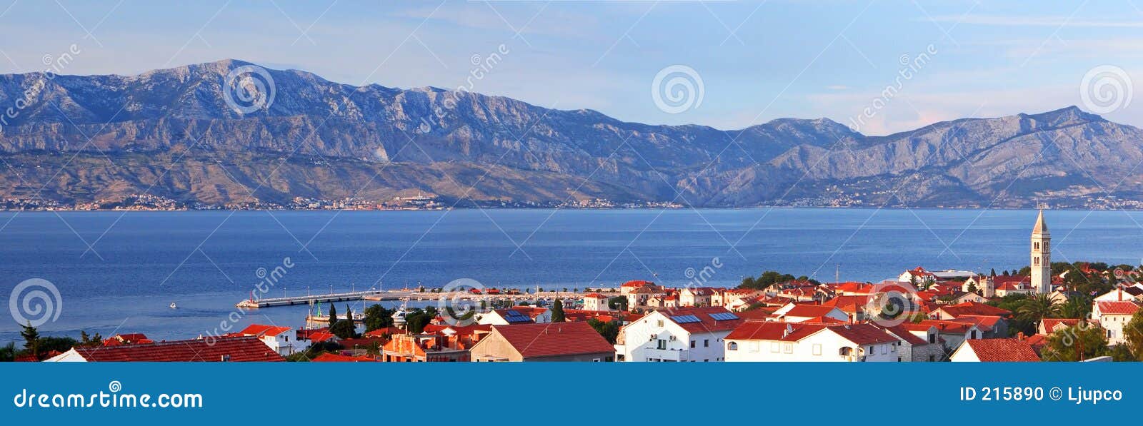 Supetar, Croatia stock photo. Image of calm, church, mountain - 215890