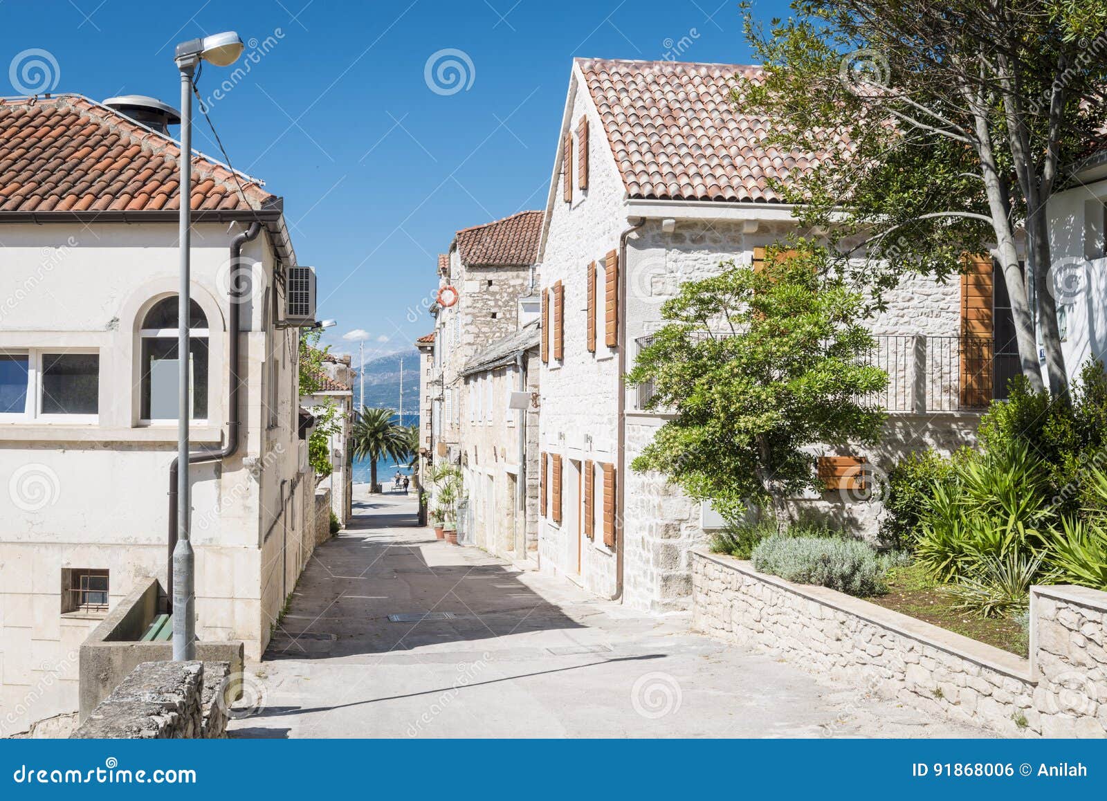 Supetar Town, Brac Island, Croatia Stock Photo - Image of water ...